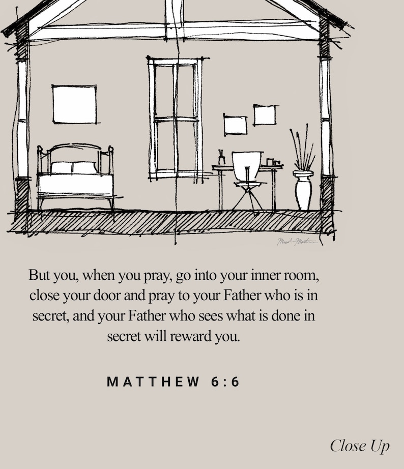 Inner Room, Prayer, Matthew 6, Private Prayer Room, DIGITAL PRINT, WALL ...