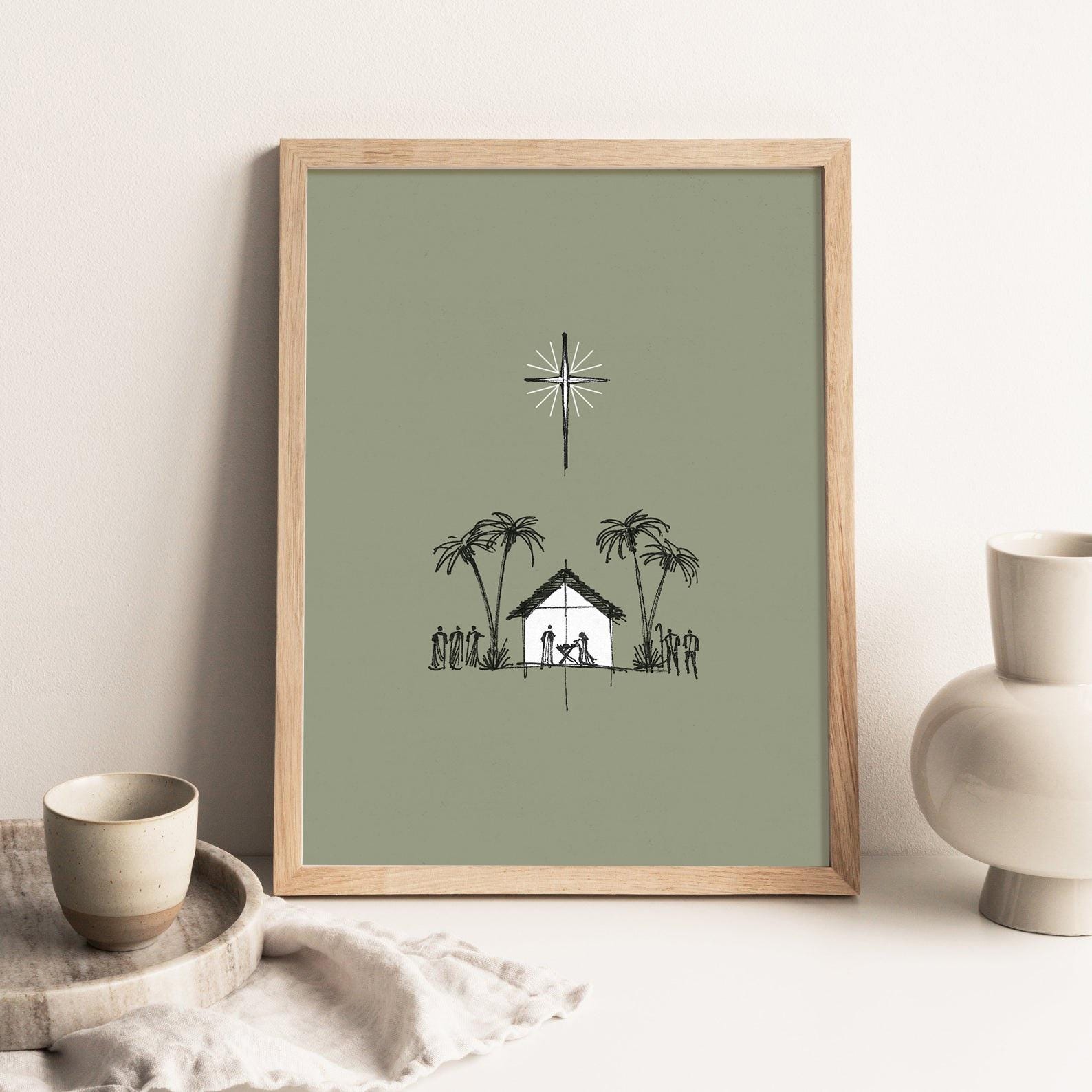 Jesus Mary & Joseph Christmas Nativity Print, DIGITAL DOWNLOAD ...