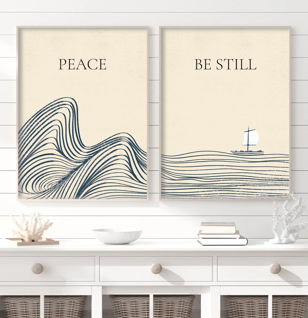 Jesus Calms Storm ("peace Be Still"), DIGITAL PRINT, Bible Art, Jesus ...
