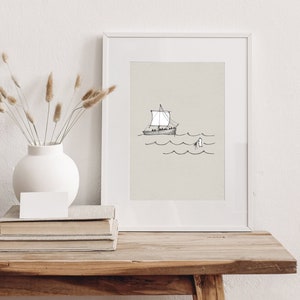 Peter Sinking, DIGITAL PRINT!, Jesus Art, WALL Art, Bible Sketches, Why ...