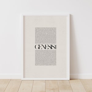 Genesis 1, Bible Verse, Modern Bible, Scripture Wall Art, Christian ...