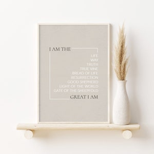 Jesus I Am Statements, DIGITAL PRINT!, Jesus Poster, Bible Wall ART ...