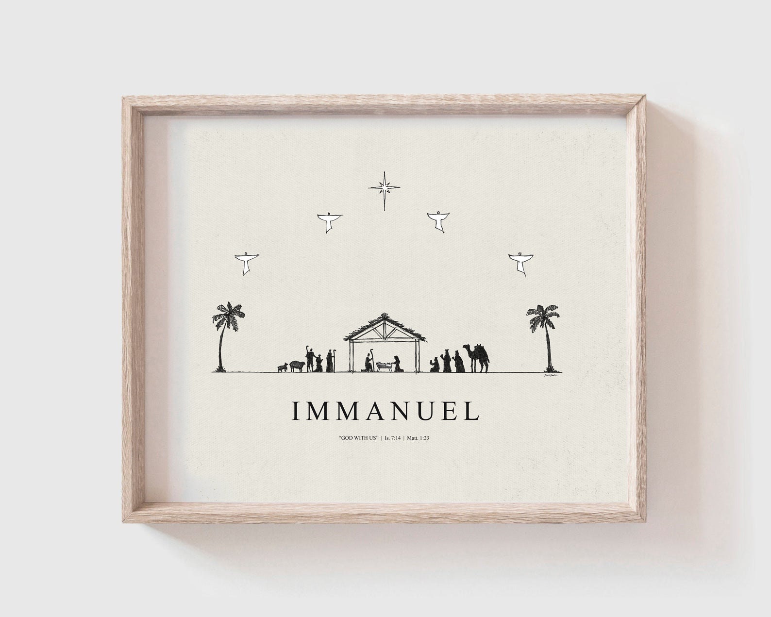 Nativity Christmas Print, IMMANUEL, God With Us, WALL ART, Digital ...