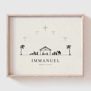 Nativity Christmas Print, IMMANUEL, God With Us, WALL ART, Digital ...