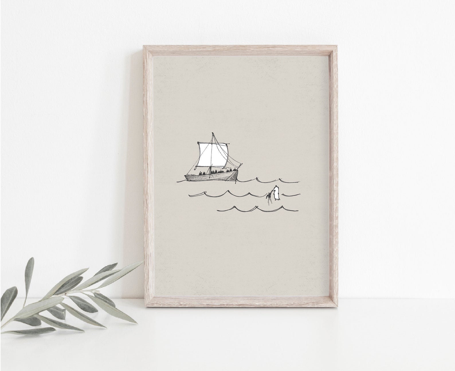 Peter Sinking, DIGITAL PRINT!, Jesus Art, WALL Art, Bible Sketches, Why ...