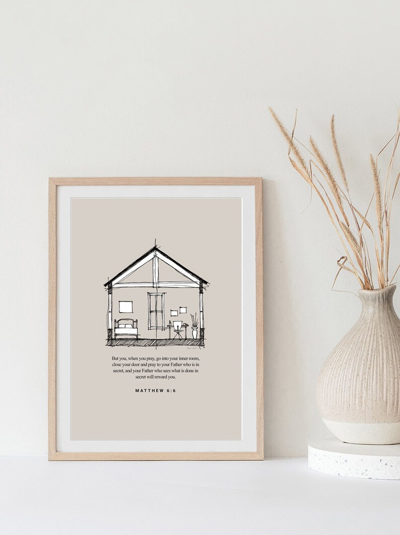 Inner Room, Prayer, Matthew 6, Private Prayer Room, DIGITAL PRINT, WALL ...