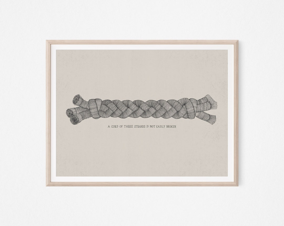 A Cord of 3 Strands, DIGITAL PRINT!, Ecclesiastes 4:12, Bible WALL Art ...
