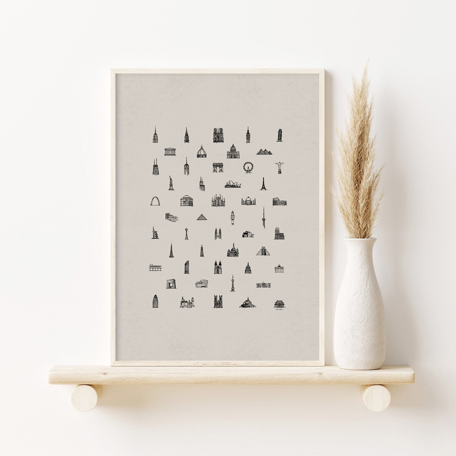 50 Famous Buildings Print Architecture Architectural - Etsy