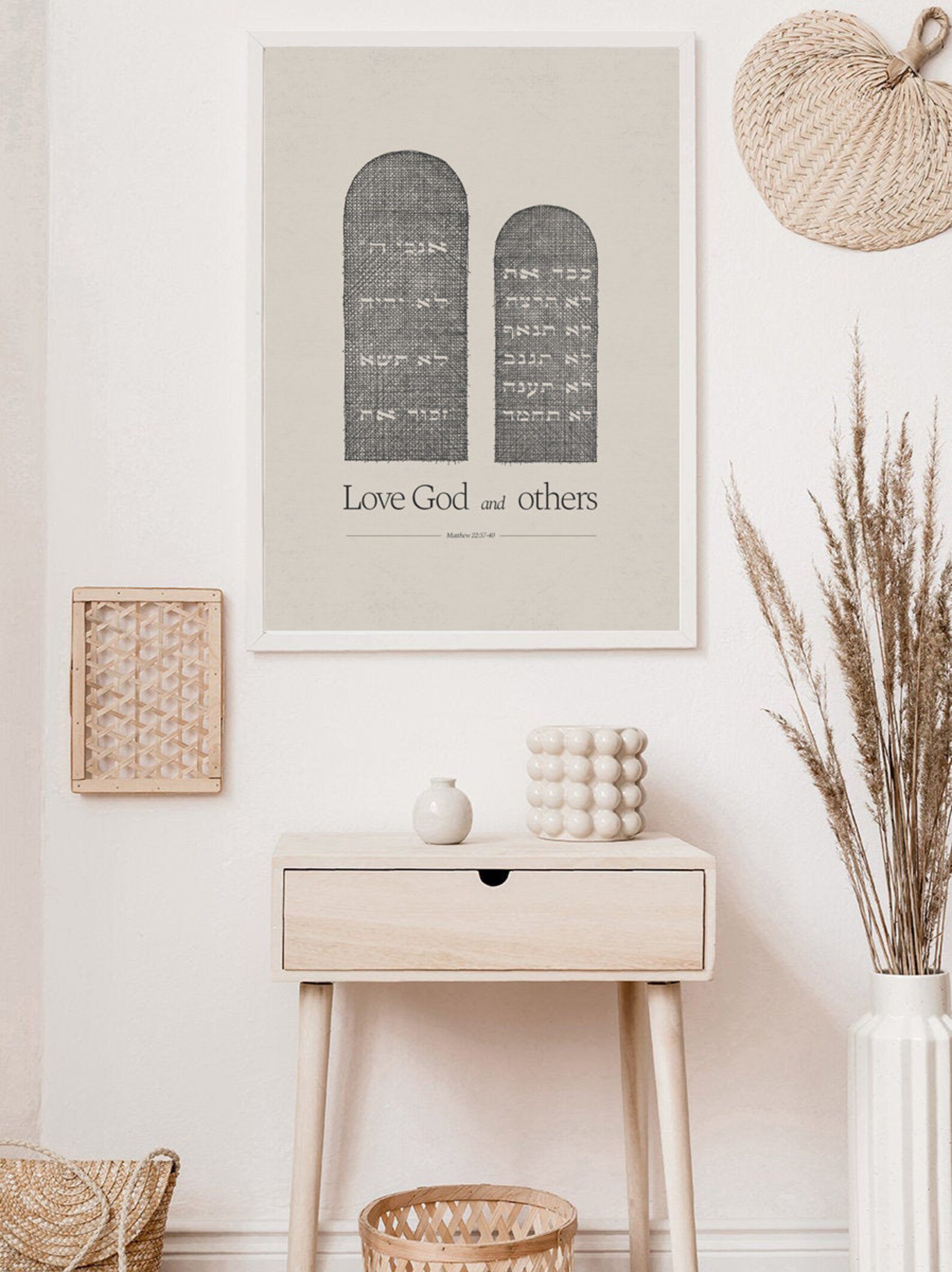 Ten Commandments, DIGITAL PRINT, Love God, Love Your Neighbor, Bible ...