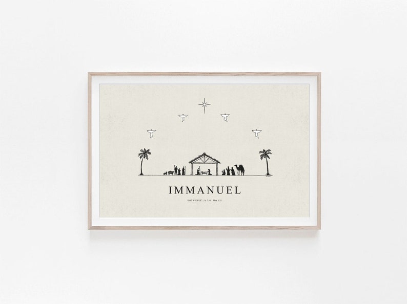 Nativity Christmas Print IMMANUEL God With Us WALL ART - Etsy