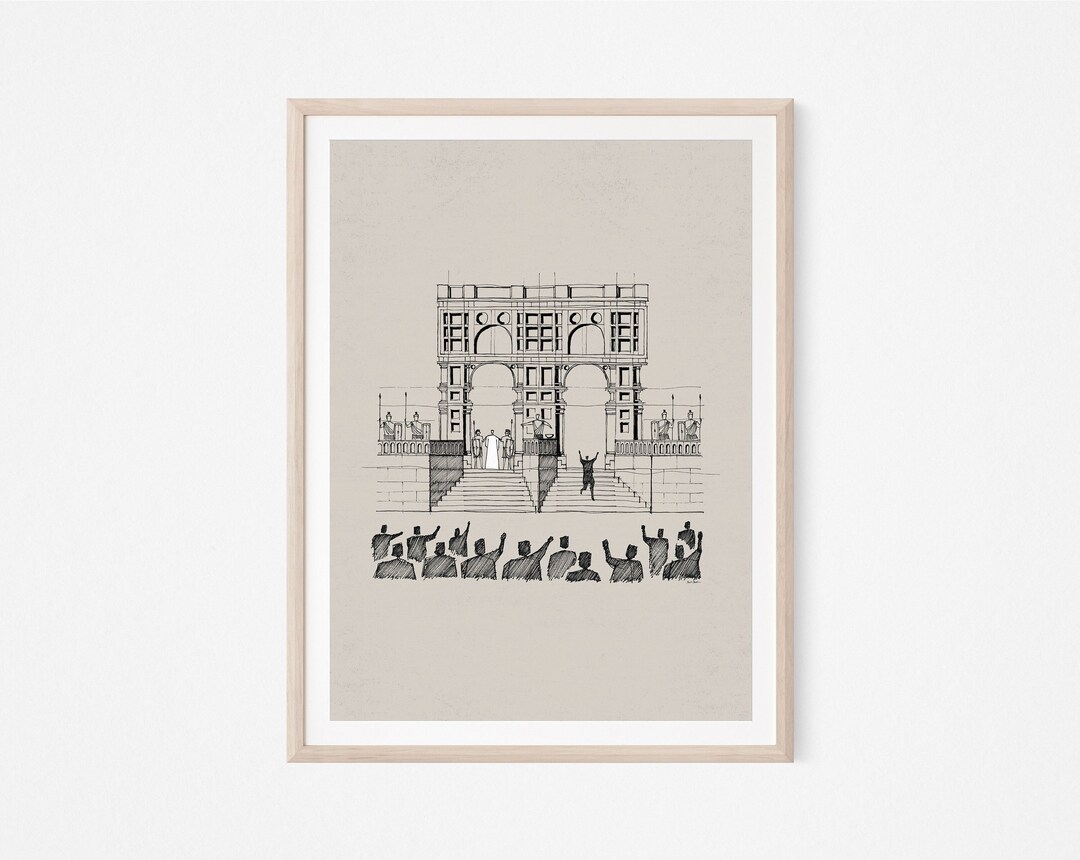 Jesus Before Pilate, DIGITAL PRINT!, Jesus Art Barabbas, Crucifixion ...