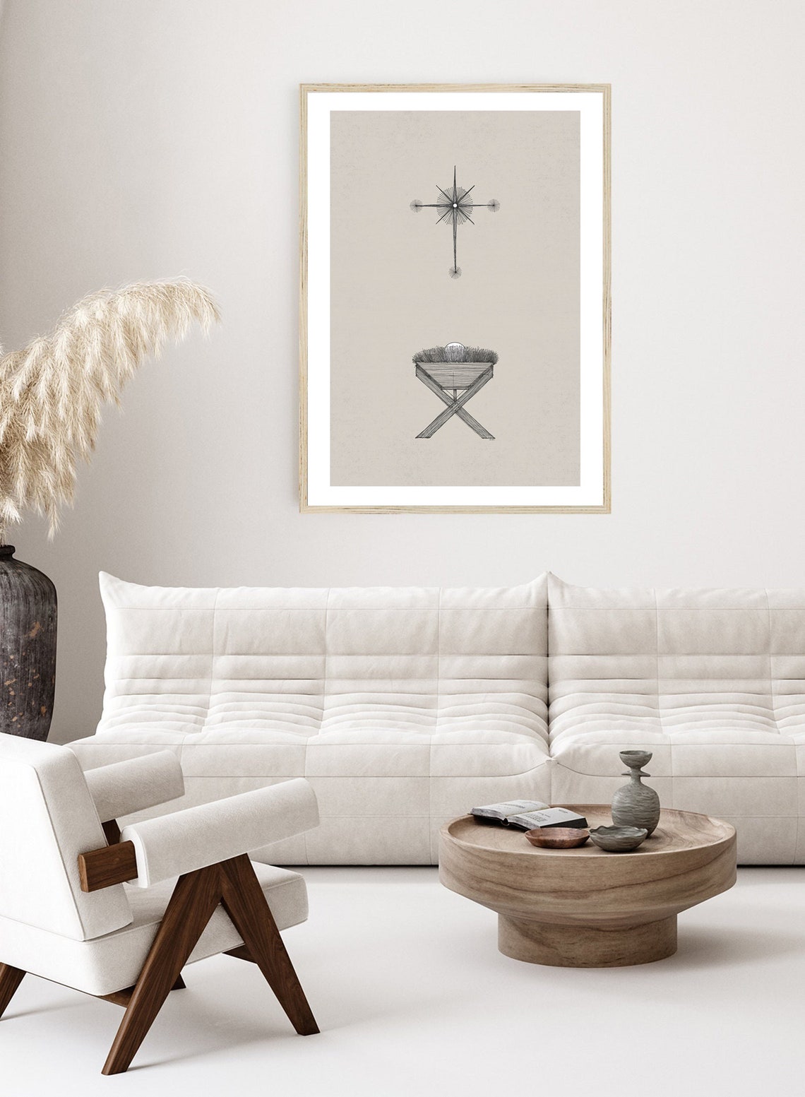 Modern Nativity Wall Art, DIGITAL PRINT, Christmas Print, Away in a ...