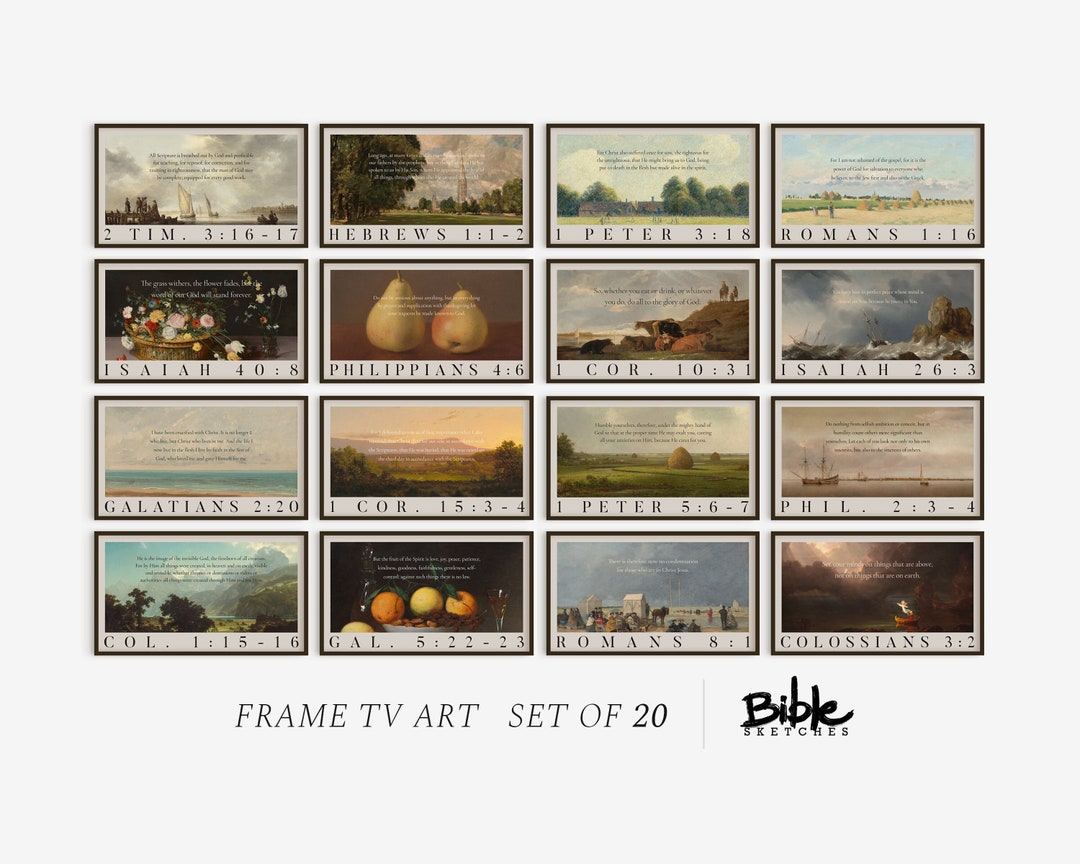 Bible Verse Frame TV Art, Mega Bundle of 20, Verses Memorization ...