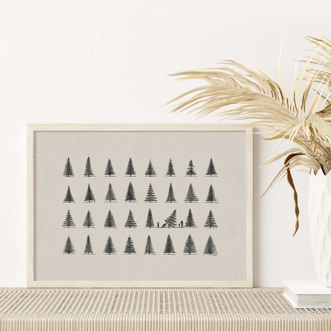 Christmas Tree Farm Art, DIGITAL PRINT, Trees, Family Christmas ...