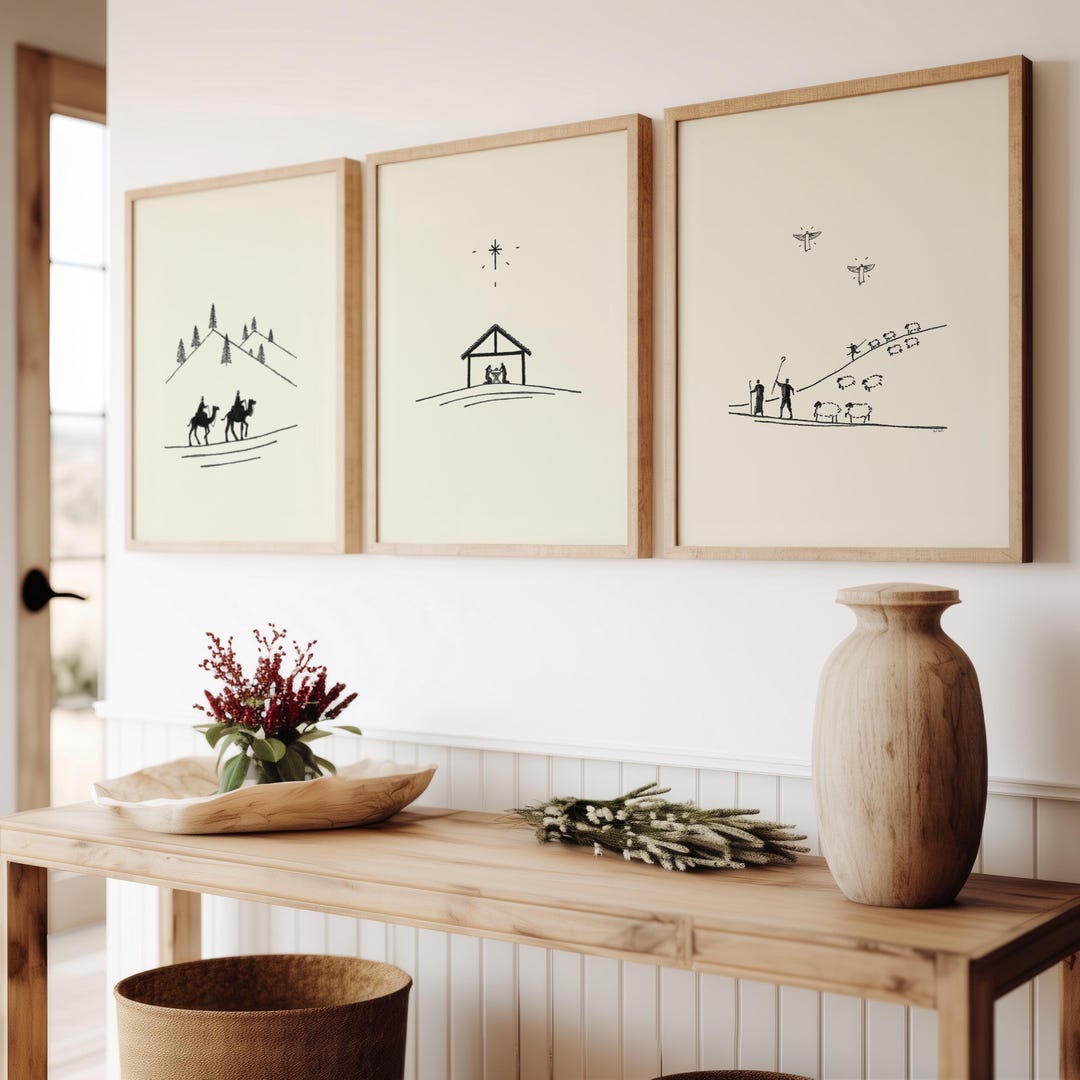 Christmas Nativity Set, DIGITAL PRINT, Homely Bible Art, Christian ...