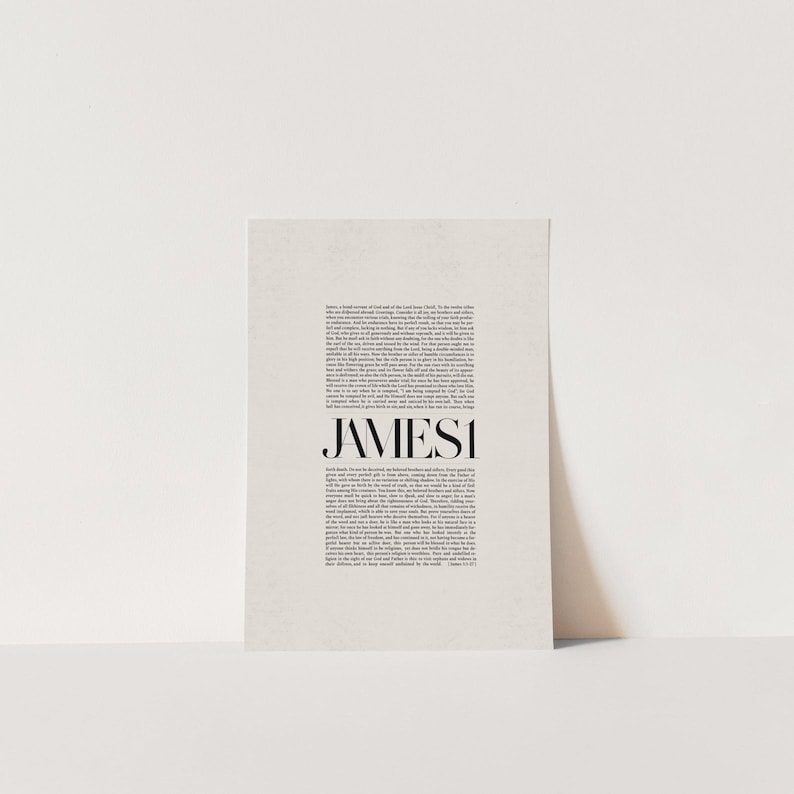 James 1, Bible Verse, Christian Wall Art, Faith Print, INSTANT DOWNLOAD ...