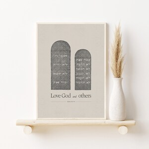 Ten Commandments, DIGITAL PRINT, Love God, Love Your Neighbor, Bible ...
