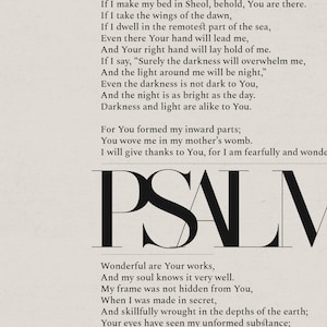 Psalm 139, DIGITAL PRINT, Bible Verse, Modern Bible, Scripture Wall Art ...