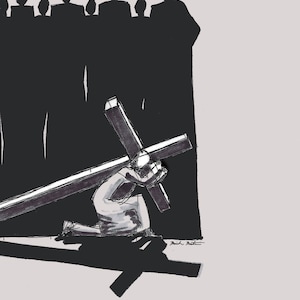 Carry Your Cross, DIGITAL DOWNLOAD, Jesus Art, Bible Sketches, Bible ...