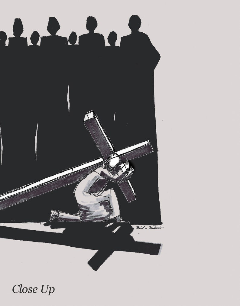 Carry Your Cross, DIGITAL DOWNLOAD, Jesus Art, Bible Sketches, Bible ...