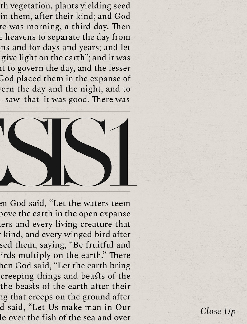 Genesis 1, Bible Verse, Modern Bible, Scripture Wall Art, Christian ...