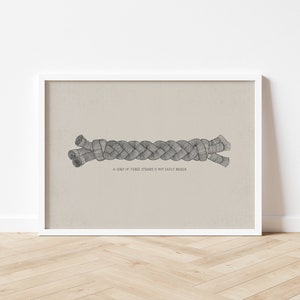 A Cord of 3 Strands, DIGITAL PRINT!, Ecclesiastes 4:12, Bible WALL Art ...