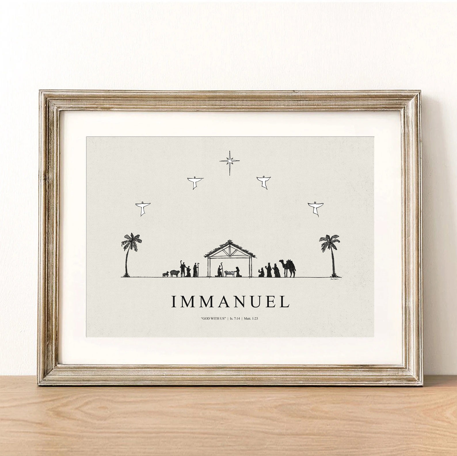 Nativity Christmas Print, IMMANUEL, God With Us, WALL ART, Digital ...