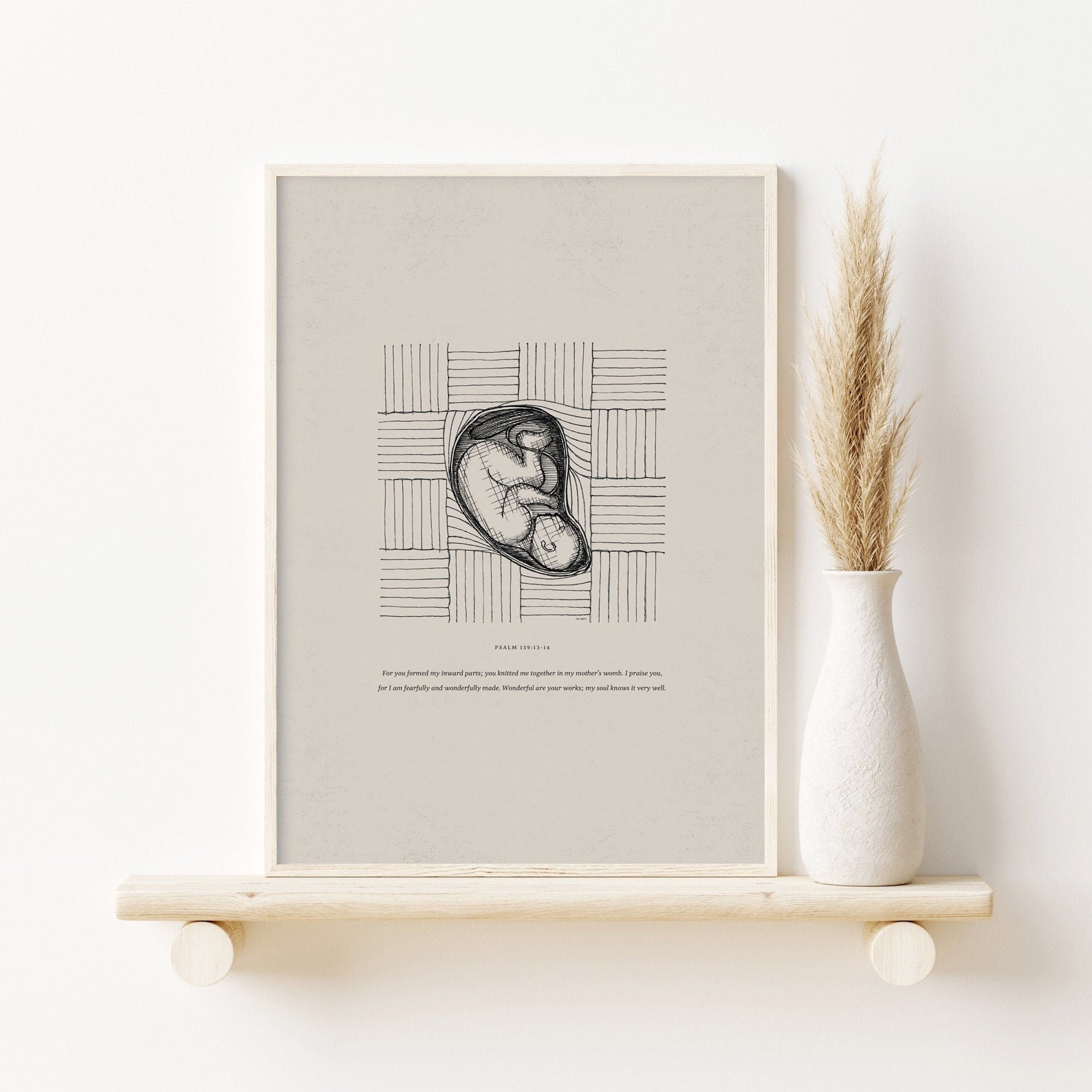 Knitted Me in My Mother's Womb, DIGITAL PRINT!, Psalm 139, Pregnancy ...