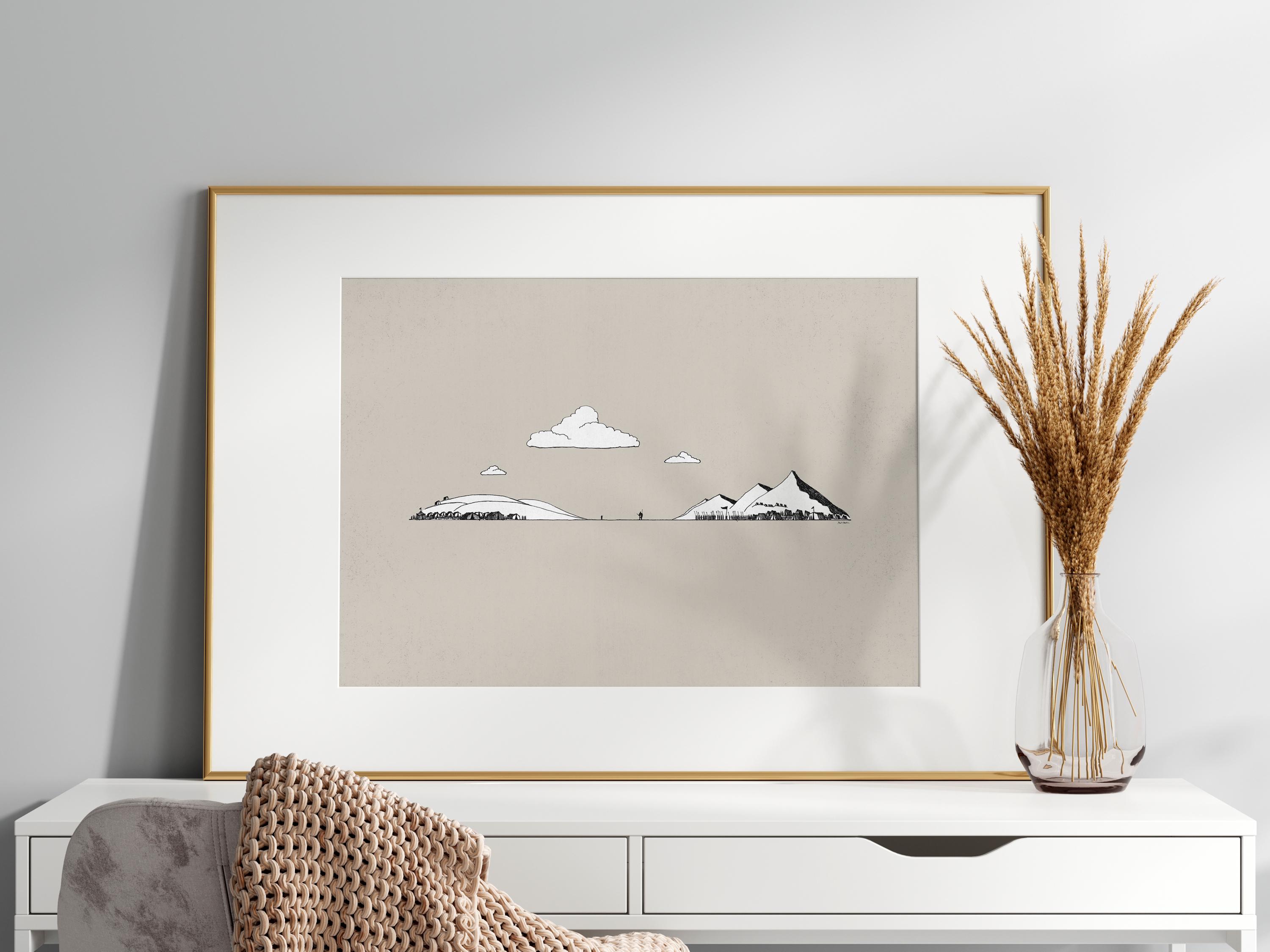 David and Goliath Minimal, DIGITAL PRINT, 1 Samuel 17, WALL Art ...