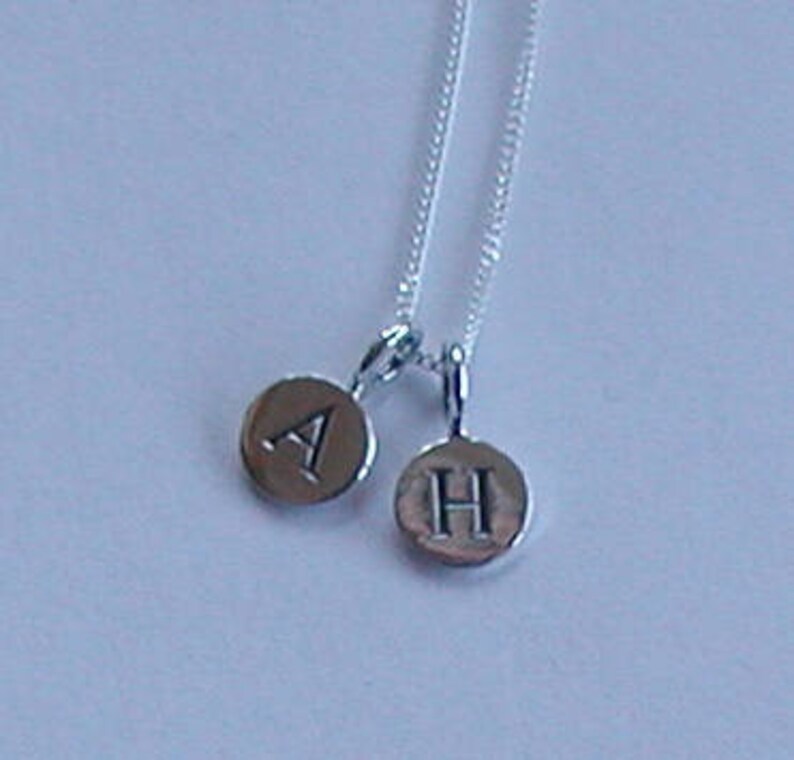 Solid Sterling Silver Initial Charms Pendant Necklace - Etsy