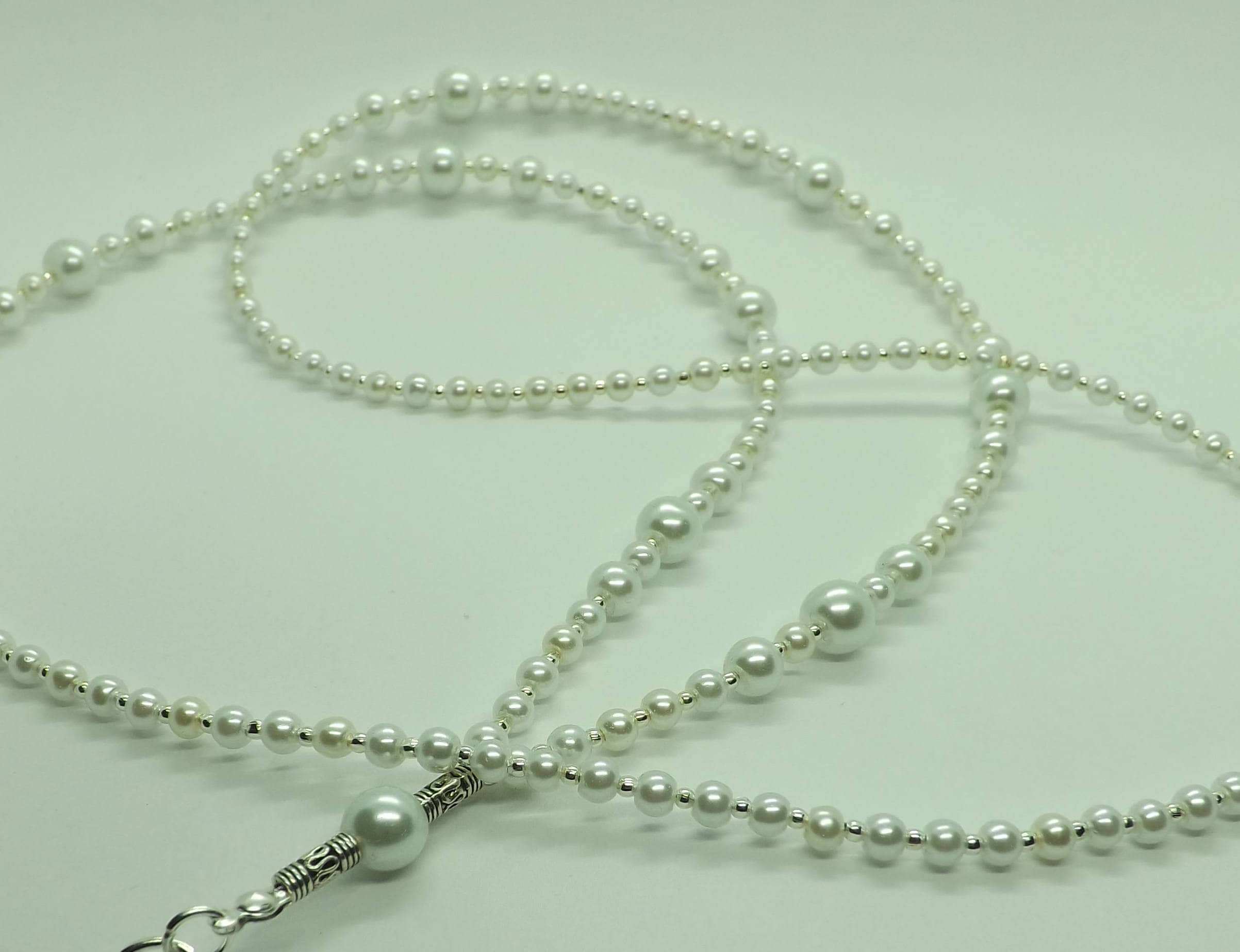 Simply Pearls Elegant Glass Pearls ID Lanyard Badge Holder | Etsy