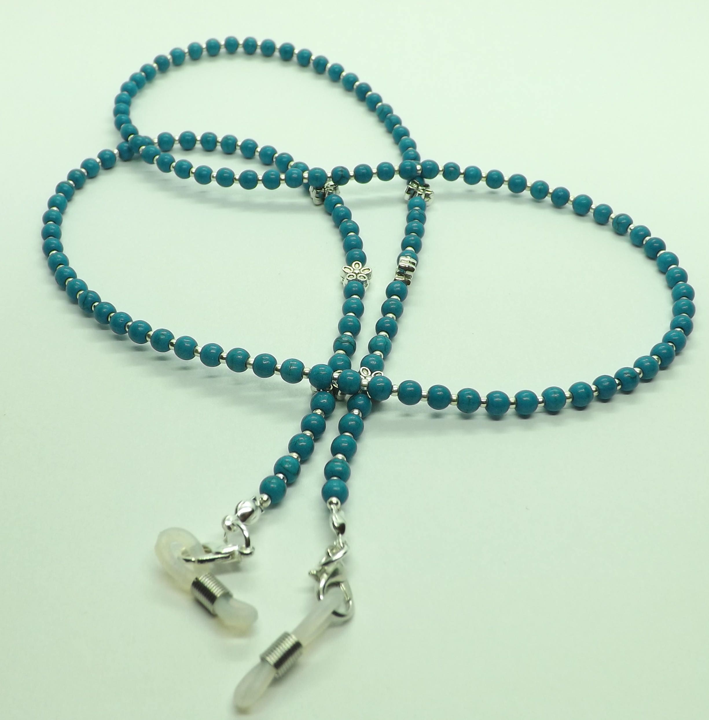 Stunning "turquoise Blue" Glasses Chain Eyeglass Chain Glasses Holder ...