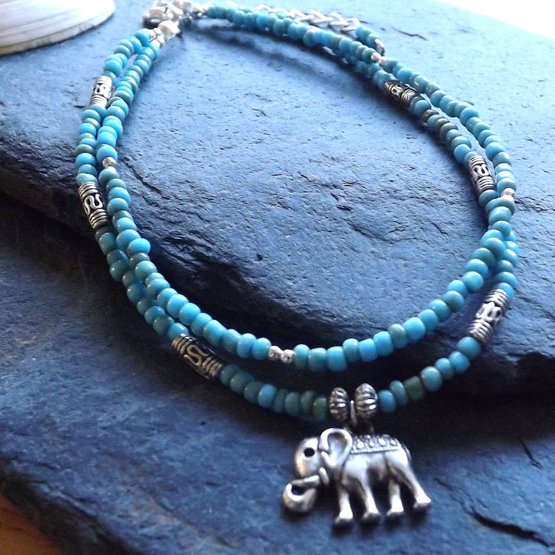 Elephant Anklet - Etsy