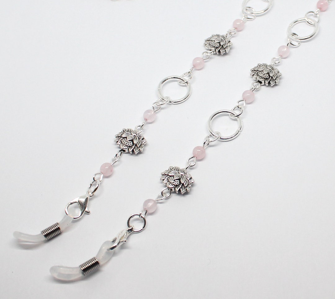 Lotus Flower Gemstones Glasses Chain, Flower Sunglasses Holder ...