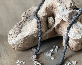 Awesome Lava Rock Necklace Wrapped in Sterling Silver Wire - Etsy