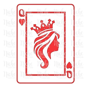 Queen of Hearts Card | Digital Download | SVG | PNG | - Etsy
