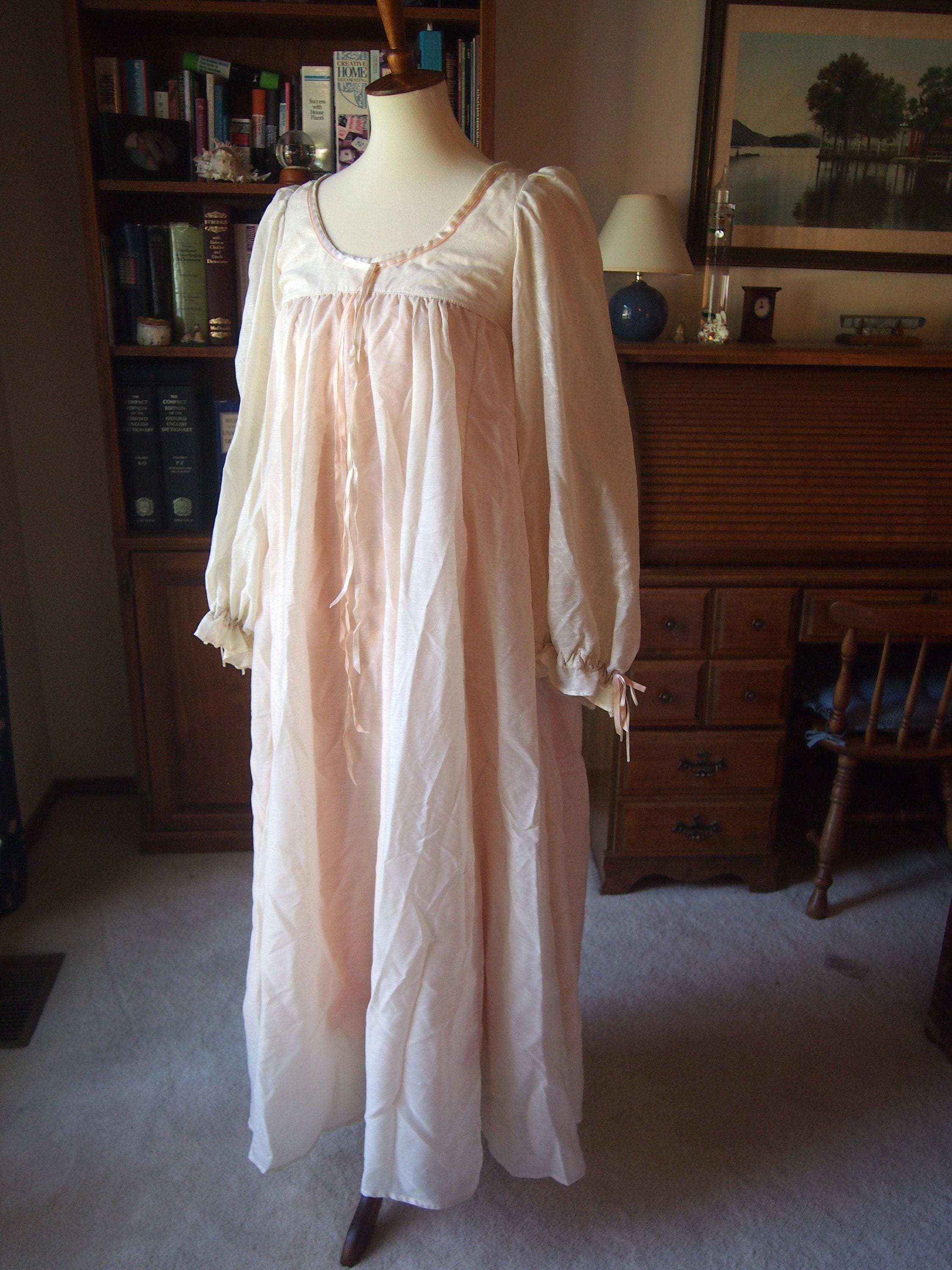 Theater Reenactment Historical Nightgown Chemise - Creamy White Over ...