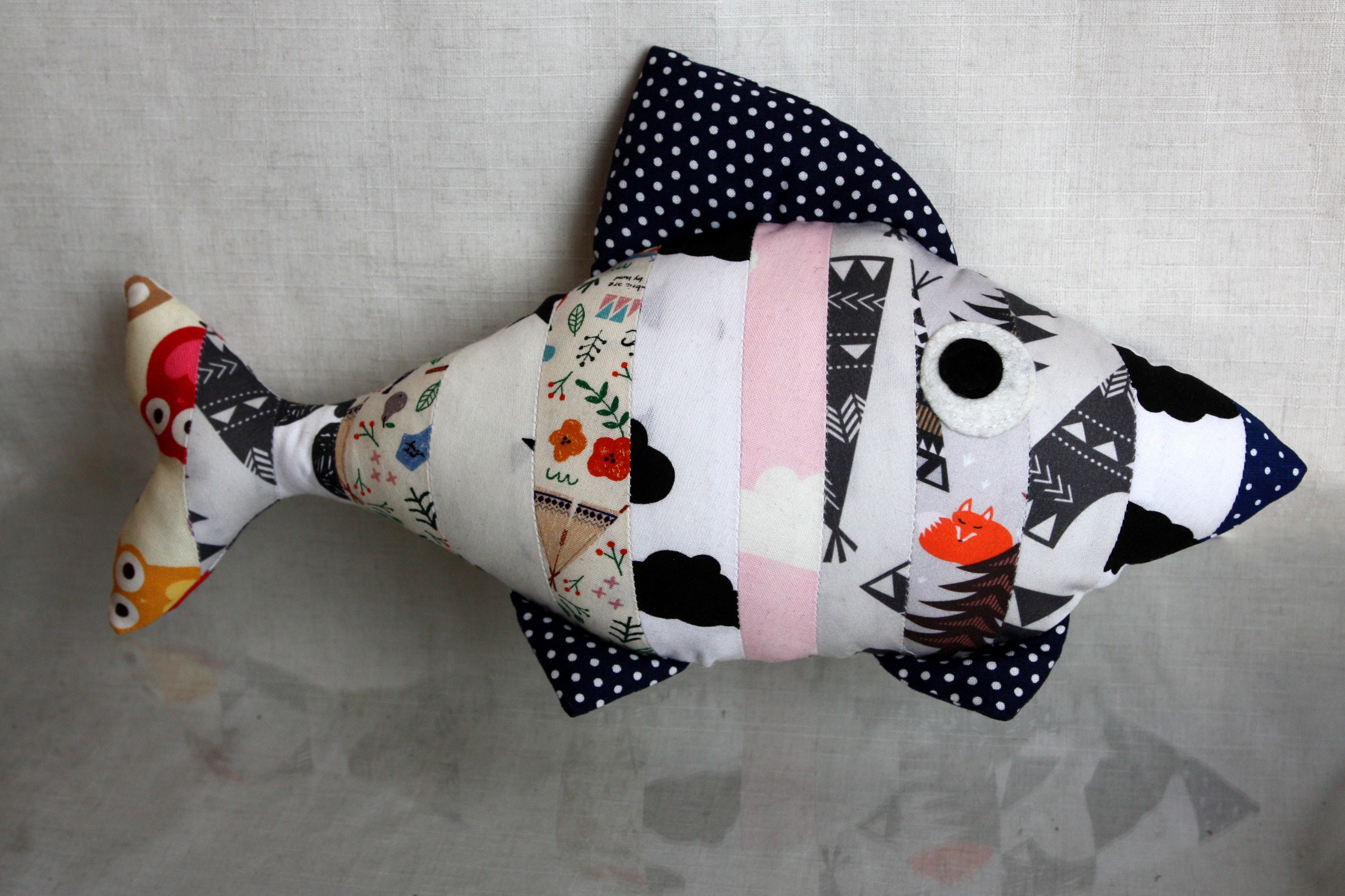 Stuffed Fish, Decorative Pillow Fish, Multicolor Fish, Striped Fish ...
