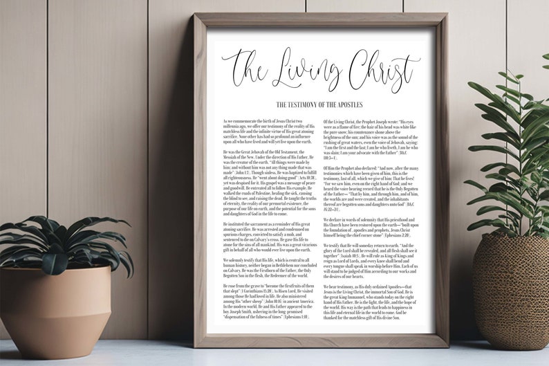 The Living Christ Printable Poster, LDS Proclamation (digital Download ...