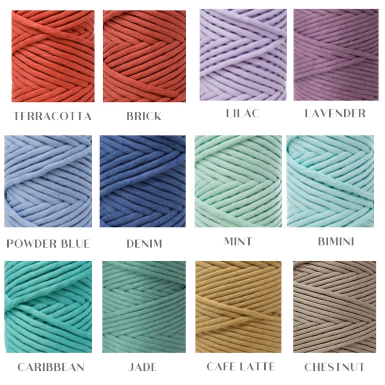 Jumbo 8 Mm Macrame Cotton Cord - Recycled Cotton 8mm Single Strand ...