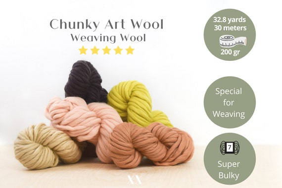 CHUNKY ART WOOL Super Bulky Wool Weaving Wool Chunky Knit - Etsy