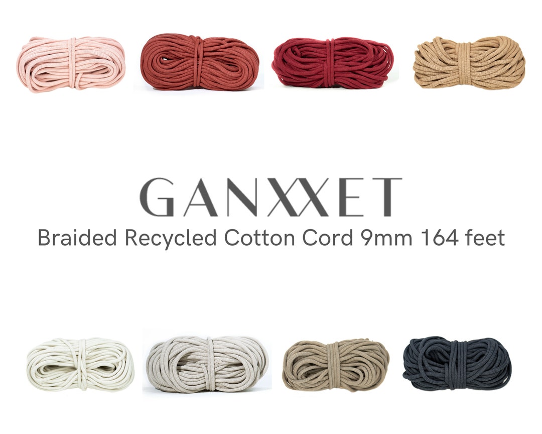 Braided Cotton Cord 9mm – Made of Recycled OEKO-TEX Cotton – Rope ...