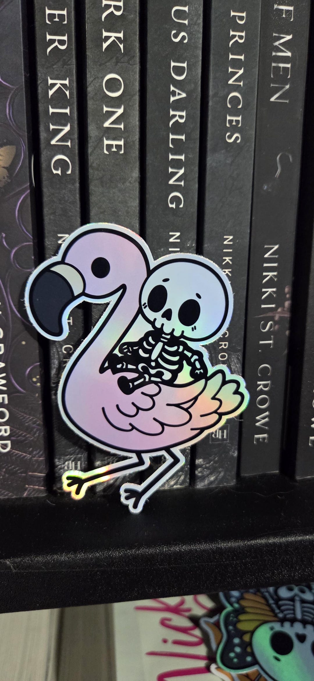 Holographic Flamingo Skeleton Sticker | Cute Goth - Etsy