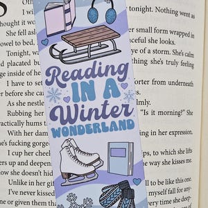 Reading in a Winter Wonderland Bookmark - Etsy