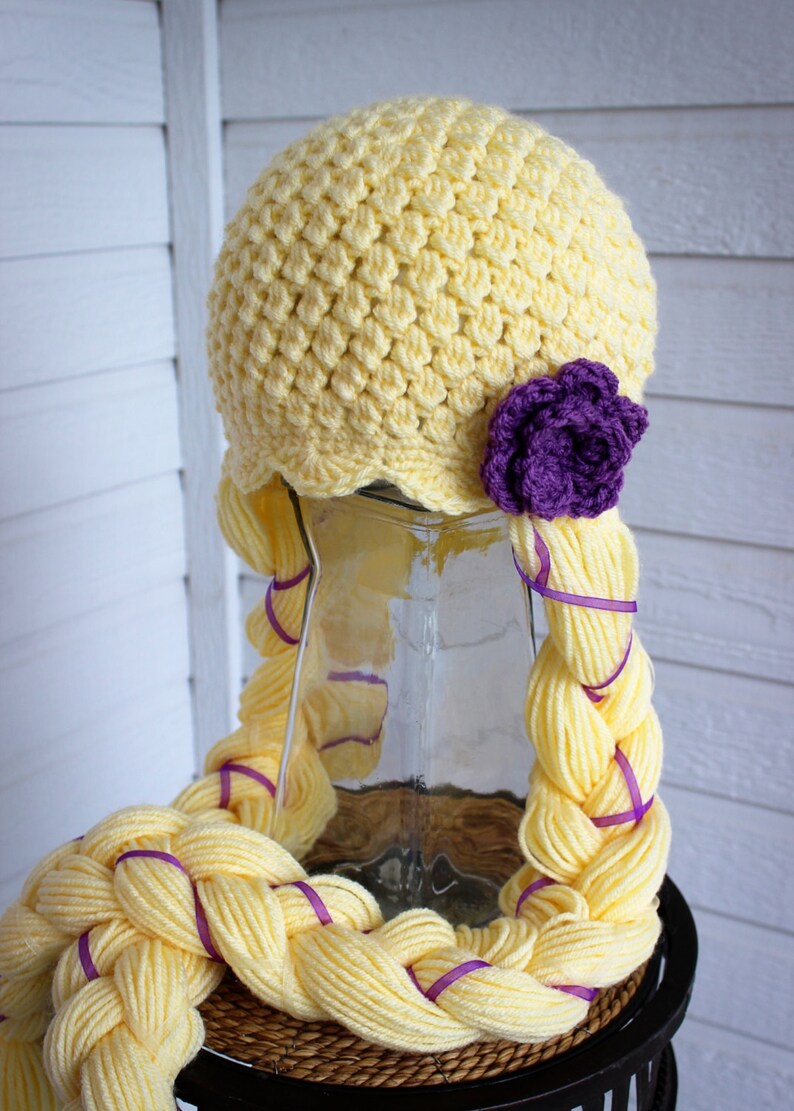 Crochet Rapunzel Hat With Flower - Etsy
