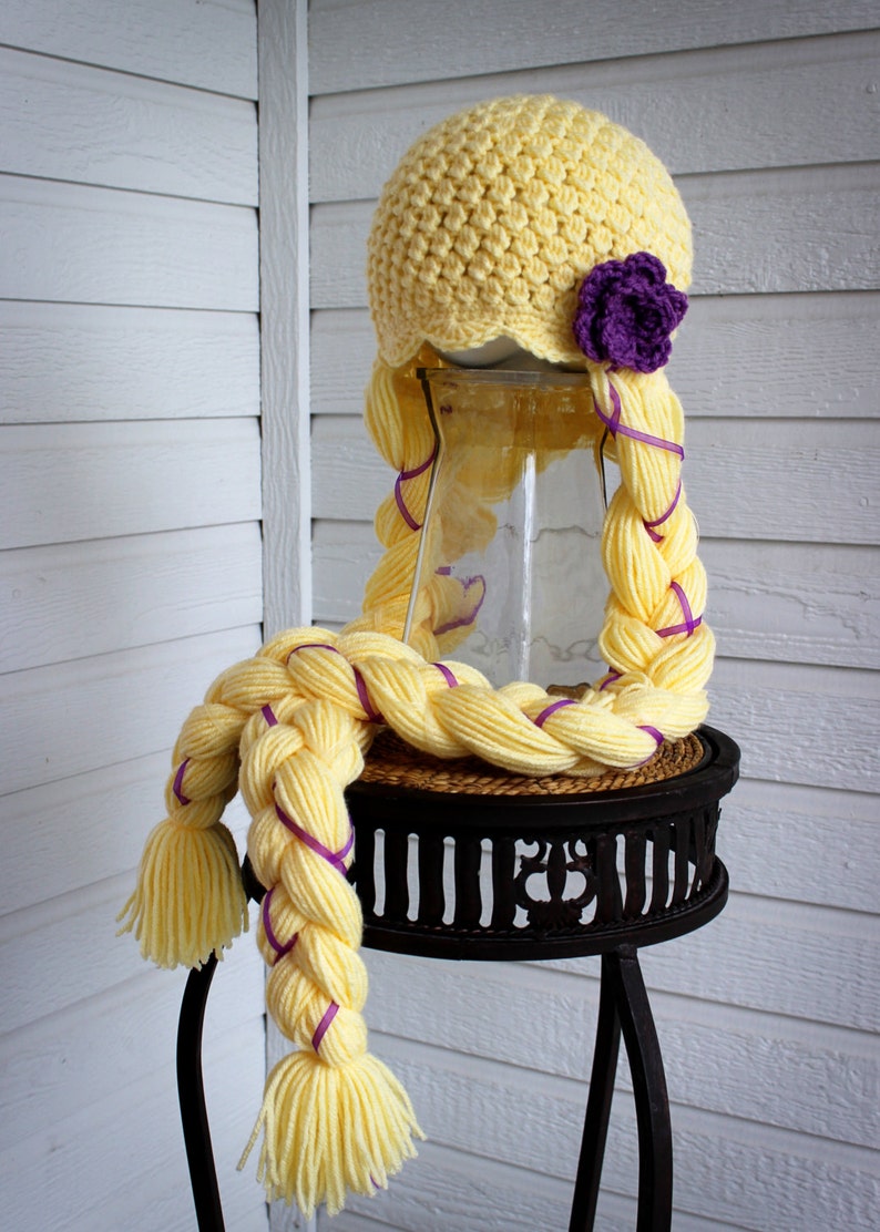 Crochet Rapunzel Hat With Flower - Etsy