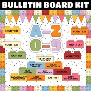 Let's Build Healthy Habits Bulletin Board Kit | School Nurse Health ...