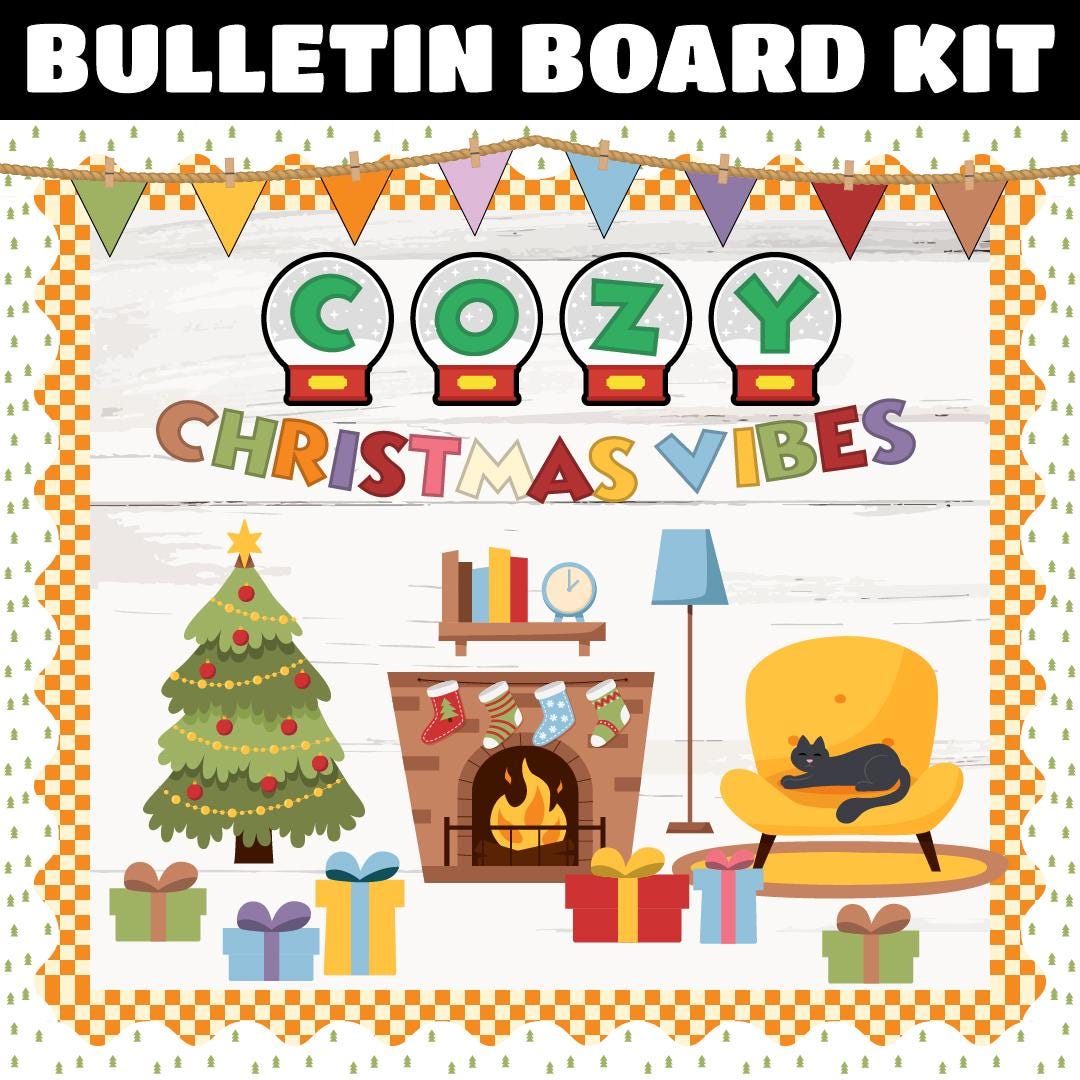 Modern Christmas Bulletin Board Kit | December Bulletin Board Kit for ...