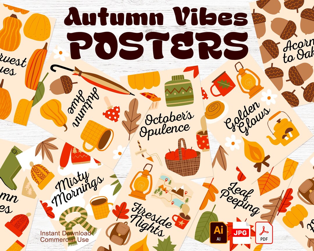 Autumn Vibes Posters Collection | Fall Classroom Decor and Door Decor ...