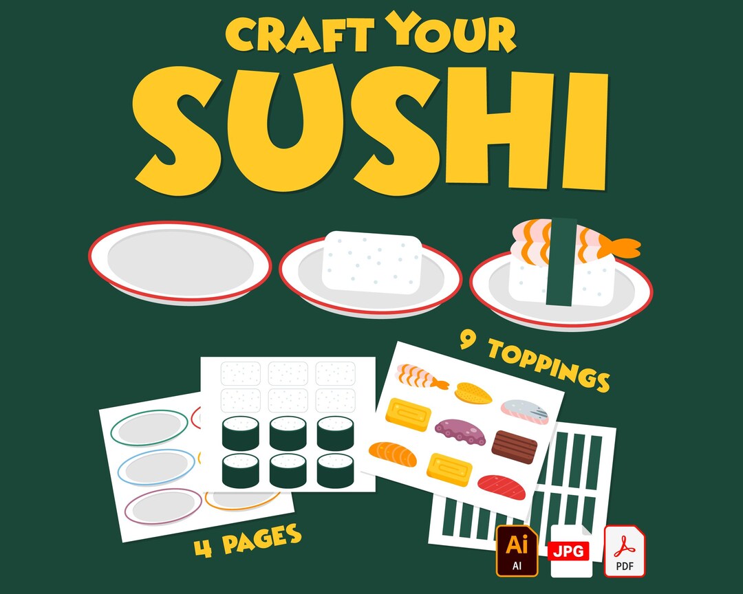 Sushi Paper Crafts Kit | Make a Sushi | Perfect for Kids | Classrooms ...
